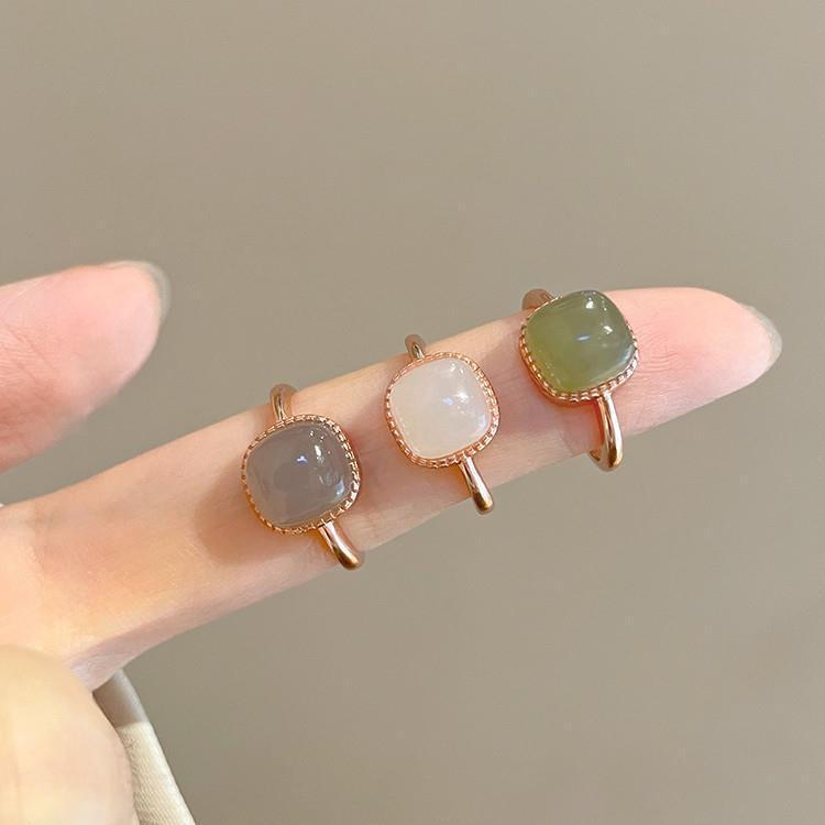 Wada jade square ring female retro simple ring | Shopee Philippines