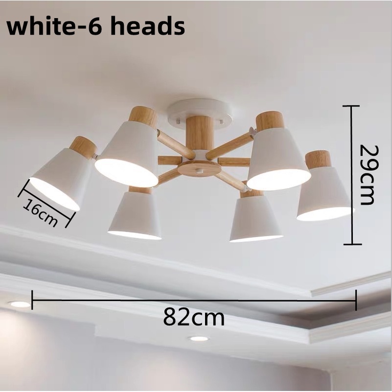 Nordic LED Tricolor Chandelier Bedroom Center Light Modern Chandelier ...
