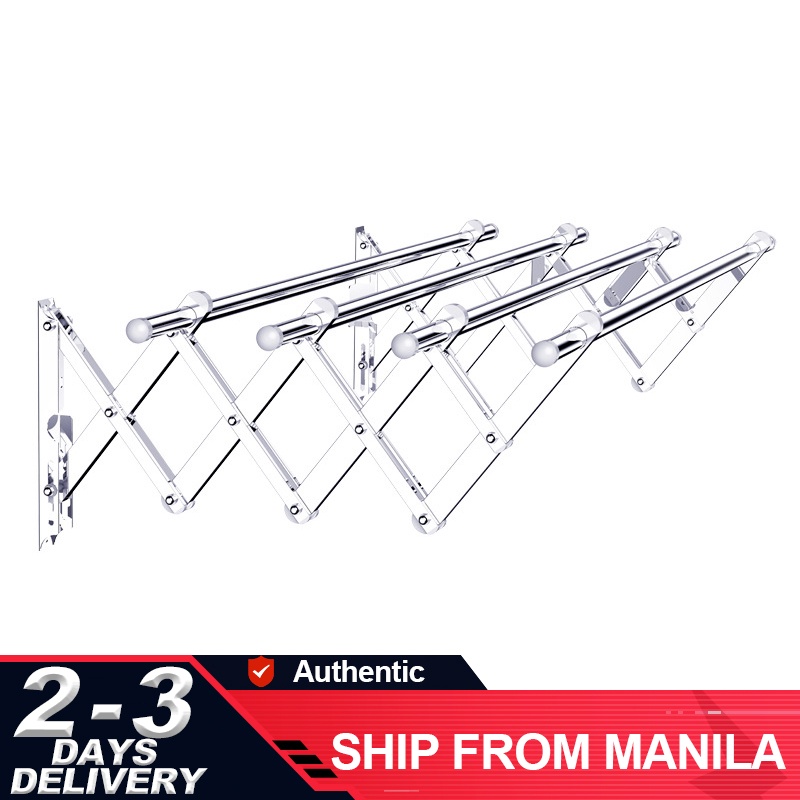 4 Pole Space Saver Stainless Steel Laundry Drying Rack Wall Mounted ...