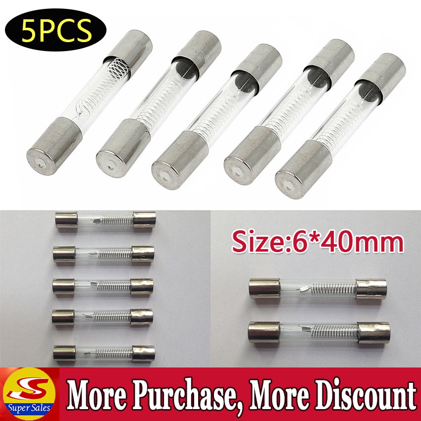 【SuperSales】2/5Pcs Microwave High Pressure Fuse Tube Glass Tube Fuse ...