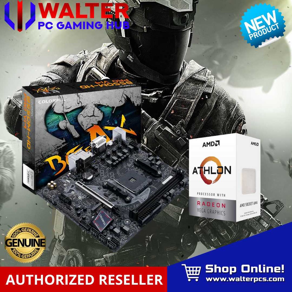 AMD ATHLON 200GE 3.2GHz Socket AM4 AND Colorful Battle Ax B550M-HD Pro V14 | Shopee Philippines