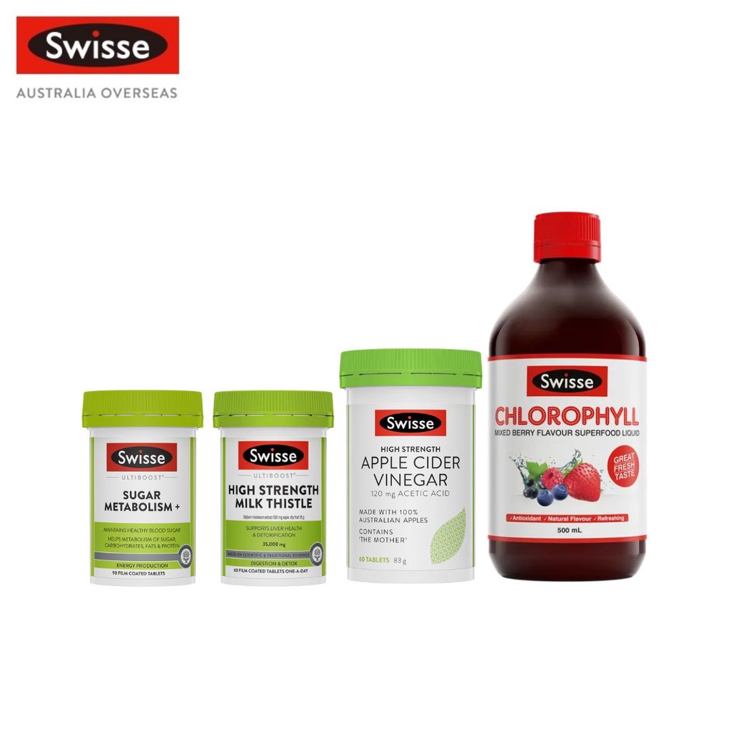 Swisse Wellness So Easy Feel Light & Detox Combo Set (Apple Cider ...