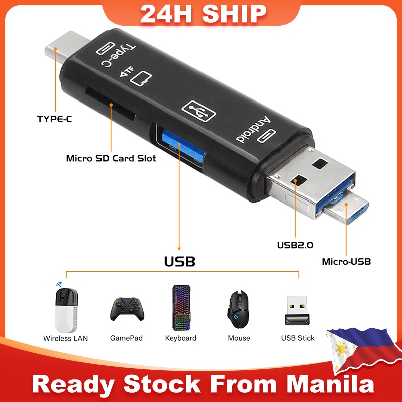 SD Card Reader USB 3.0 USB C Memory Card Reader OTG Card Adapter for SD ...