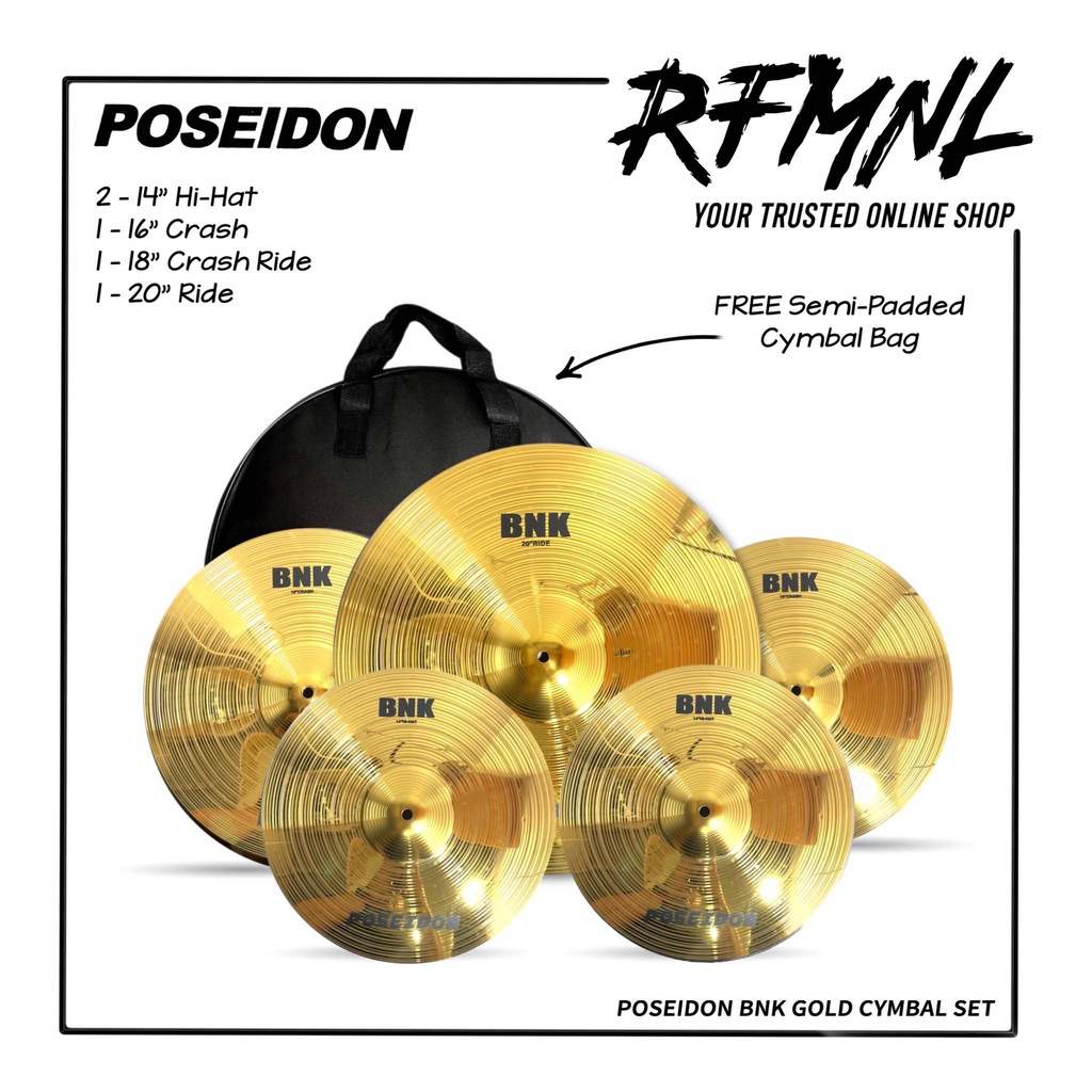 Poseidon BNK Cymbals Set with Bag | Shopee Philippines