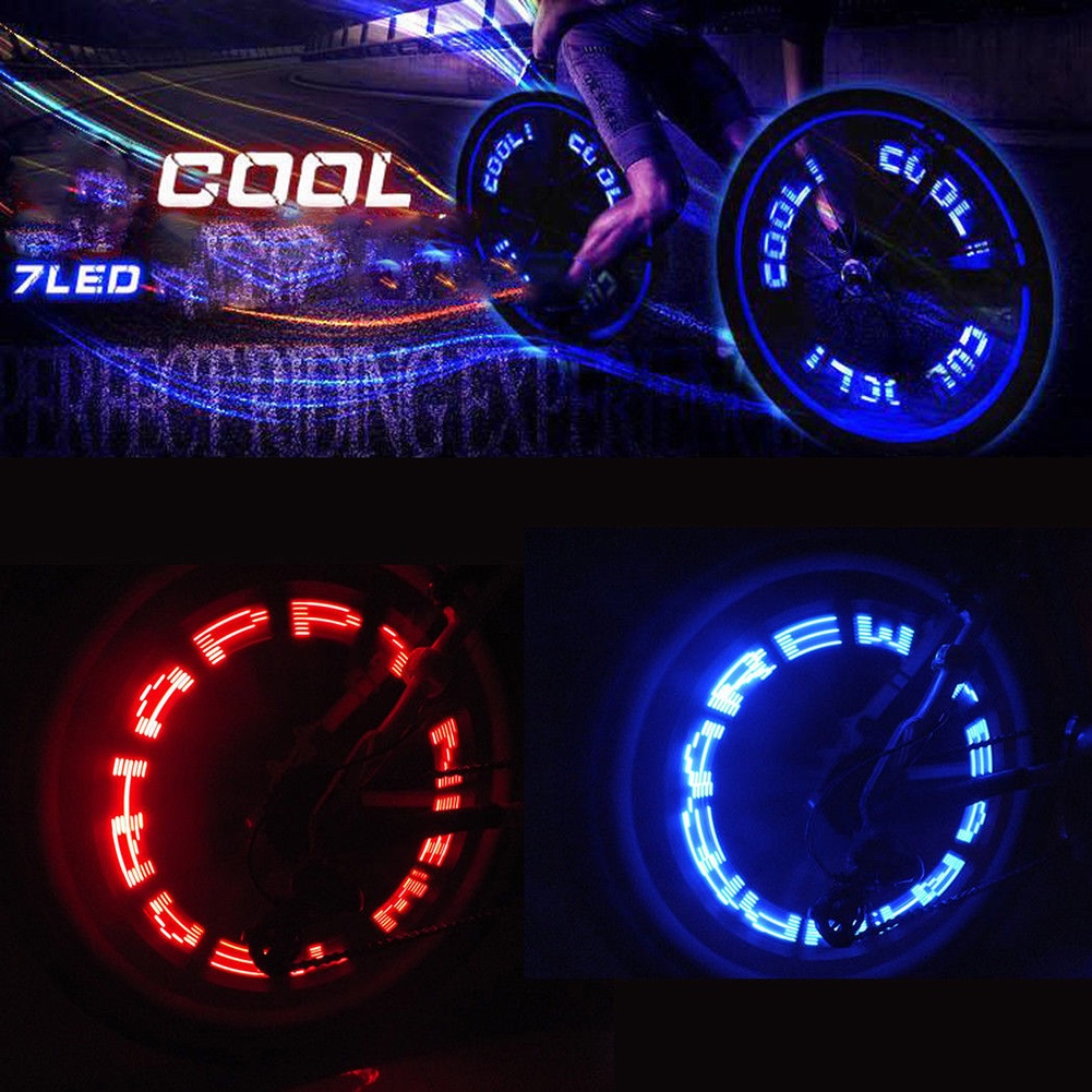 OM Bicycle LED Bike Wheel Tire Spoke Decorate Light MTB Valve Flash ...