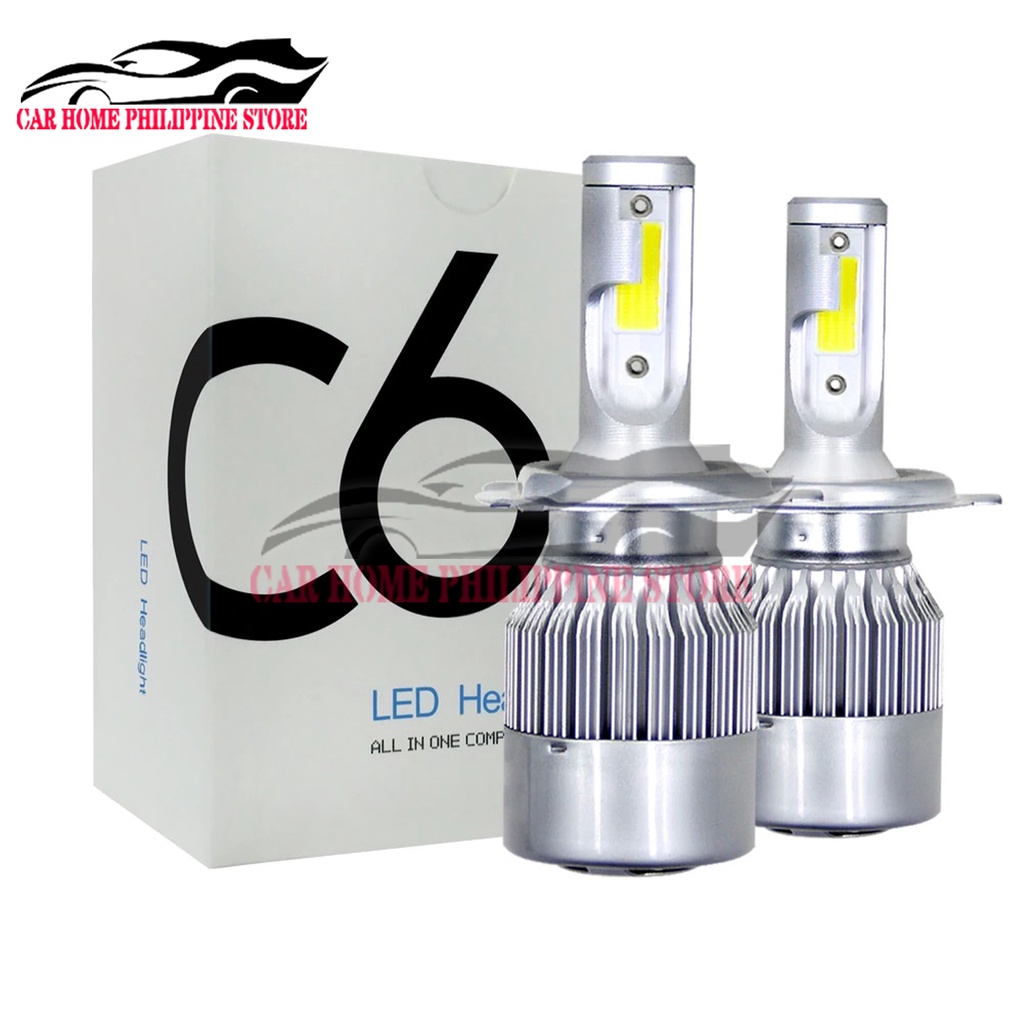 2 pcs Original C6 LED Headlight H1 H4 H7 H11 HB4 7600LM 6000K ...