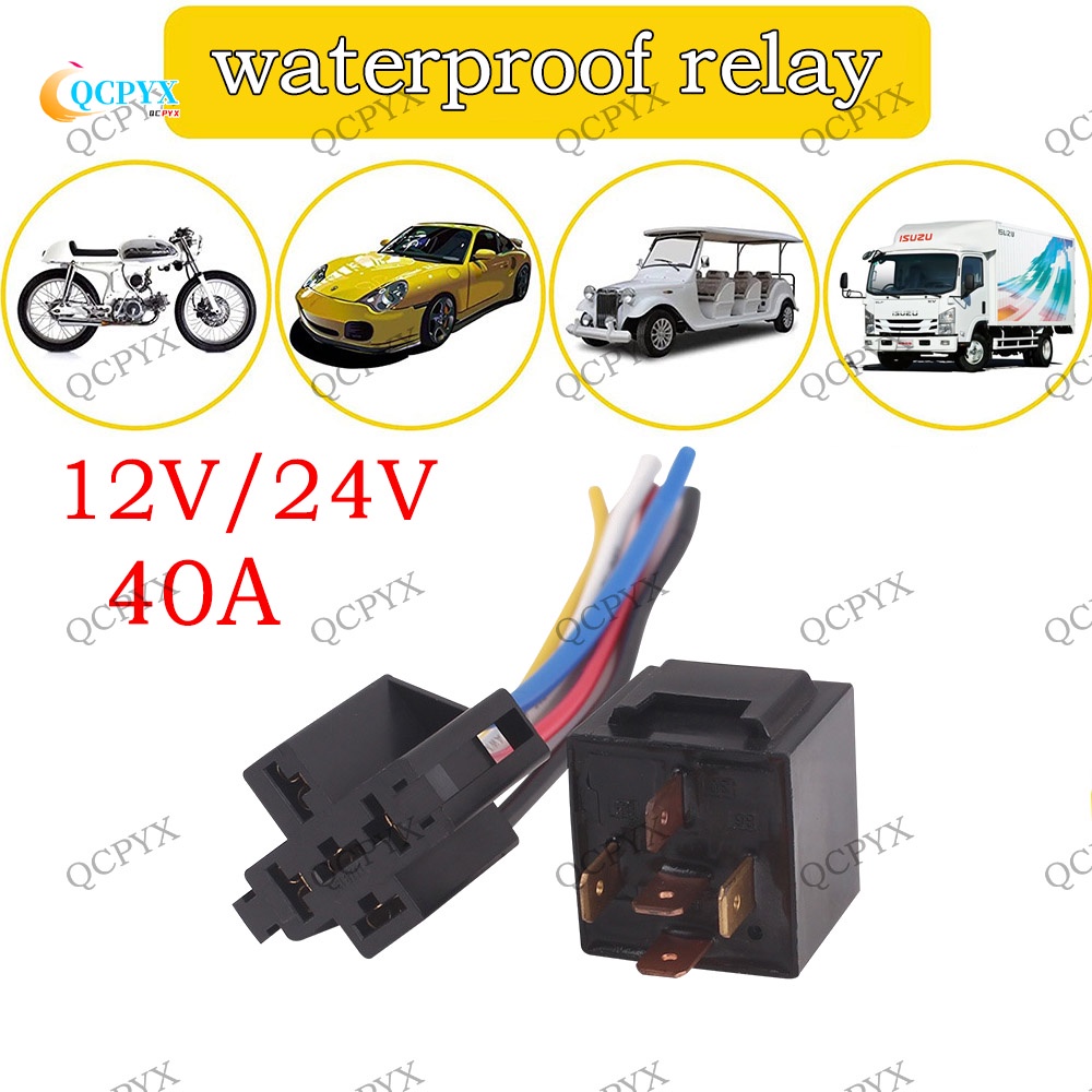 12V 24V 40A 4Pin 5Pin waterproof car and motorcycle relay with modified ...