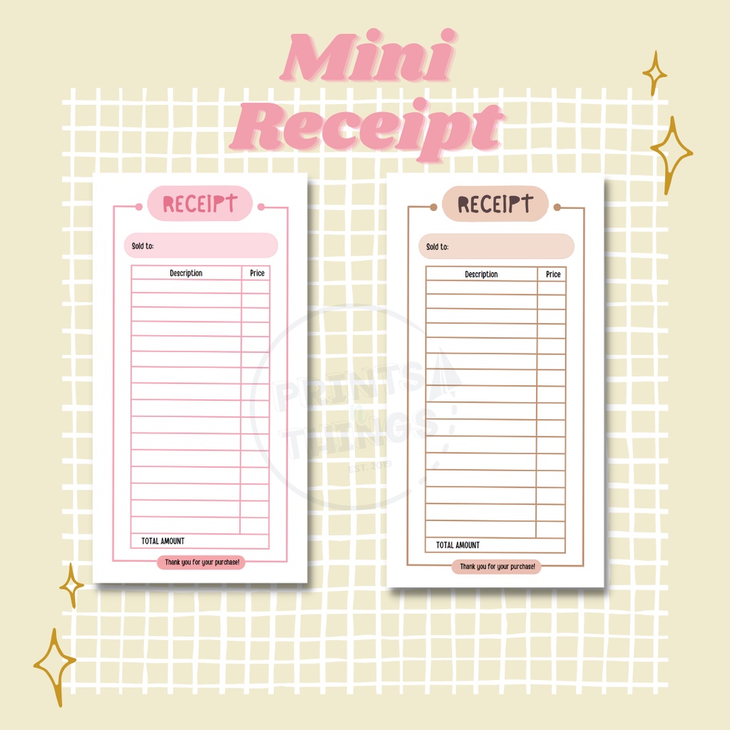 Cute Minimalist Receipt or Mini Receipt | Shopee Philippines