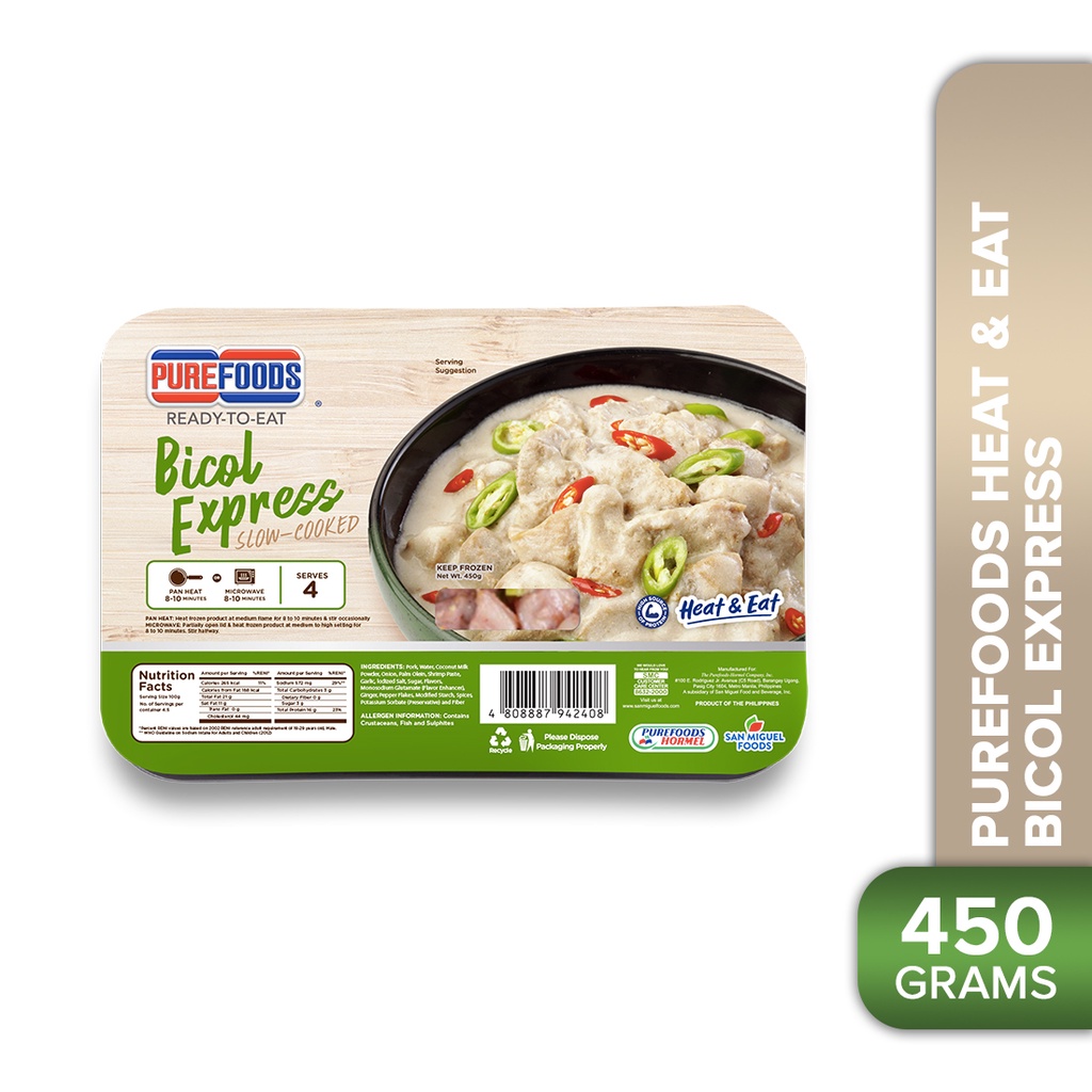 Purefoods Ready-To-Eat Bicol Express Slow-Cooked Heat & Eat 450G ...