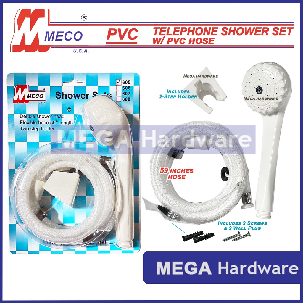MECO High Quality PVC / Stainless Telephone Shower Set (Hose, Head ...