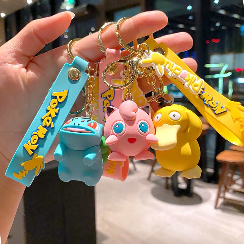Ossayi Pokemon Keychains Cartoon Pikachu Key Rings For Women Bag Charm ...