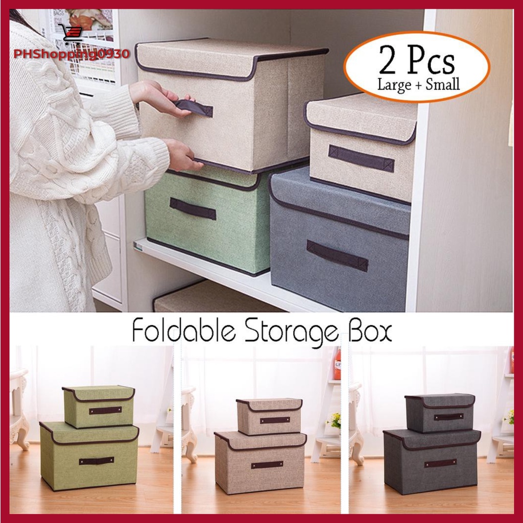 QYZV Foldable Storage Bins Cubes Boxes with Lid Storage Cubby Basket ...