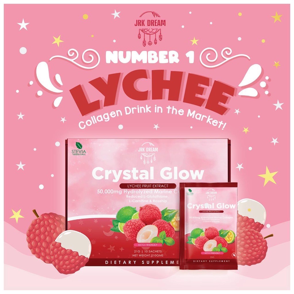 10 sachets Original Effective Crystal Glow (Lychee) Collagen Drink ...