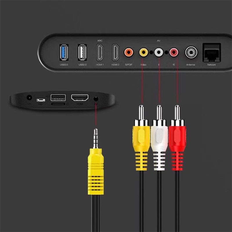 3.5mm Male to 3 RCA Male AUX Audio Video Cable Stereo Adapter Camcorder ...