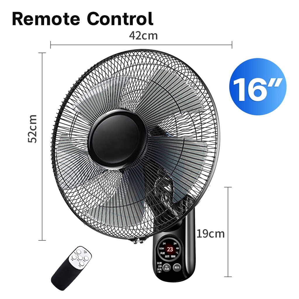 Electric fan 16 inch wall fan buy1 take1 portable stand fan with remote ...