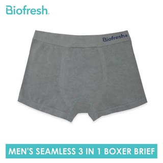Biofresh Men's Antimicrobial Seamless Boxer Brief 3 pieces in a pack ...
