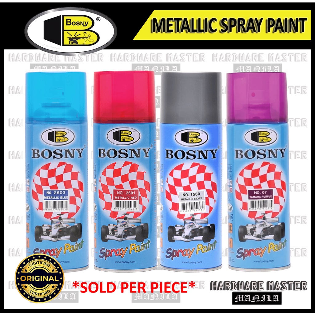 Bosny Spray Paint METALLIC Blue, Red, Silver or Yamaha Purple 400cc ...