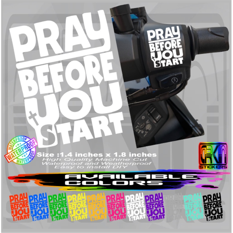 Pray Before You Start Motor Sticker | Shopee Philippines