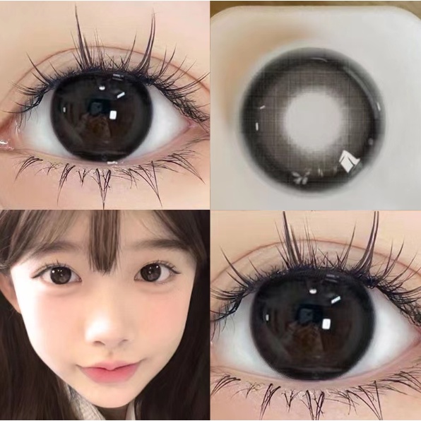 UYAAI Black Lens Color Contact Lenses Milk Ball Black14.5mm Graded ...