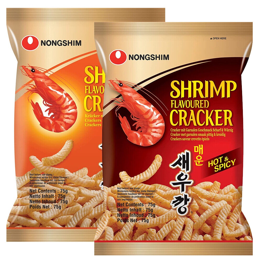 NONGSHIM SHRIMP CRACKERS 75G & 90G ORIGINAL & SPICY SHRIMP CRACKER ...