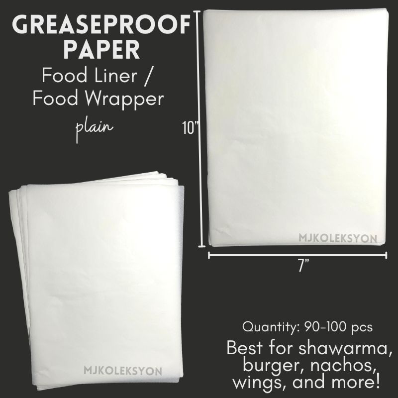 Grease Proof Paper Food Tray Liner Wrapper 100pcs Rice Wrapper for ...