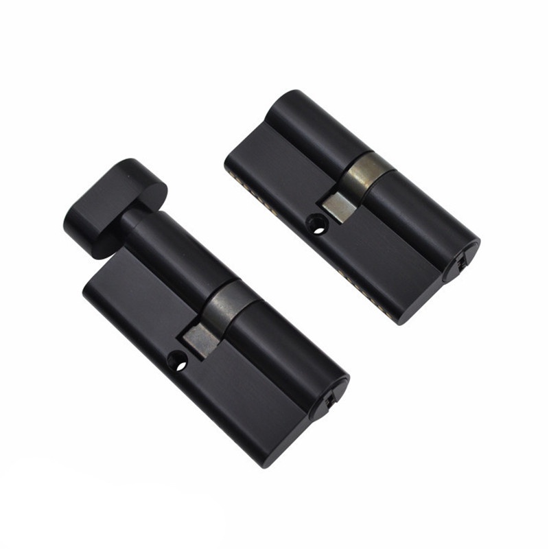 European 60 70 80 90 100MM Length All-Copper Black Lock Cylinder Push ...