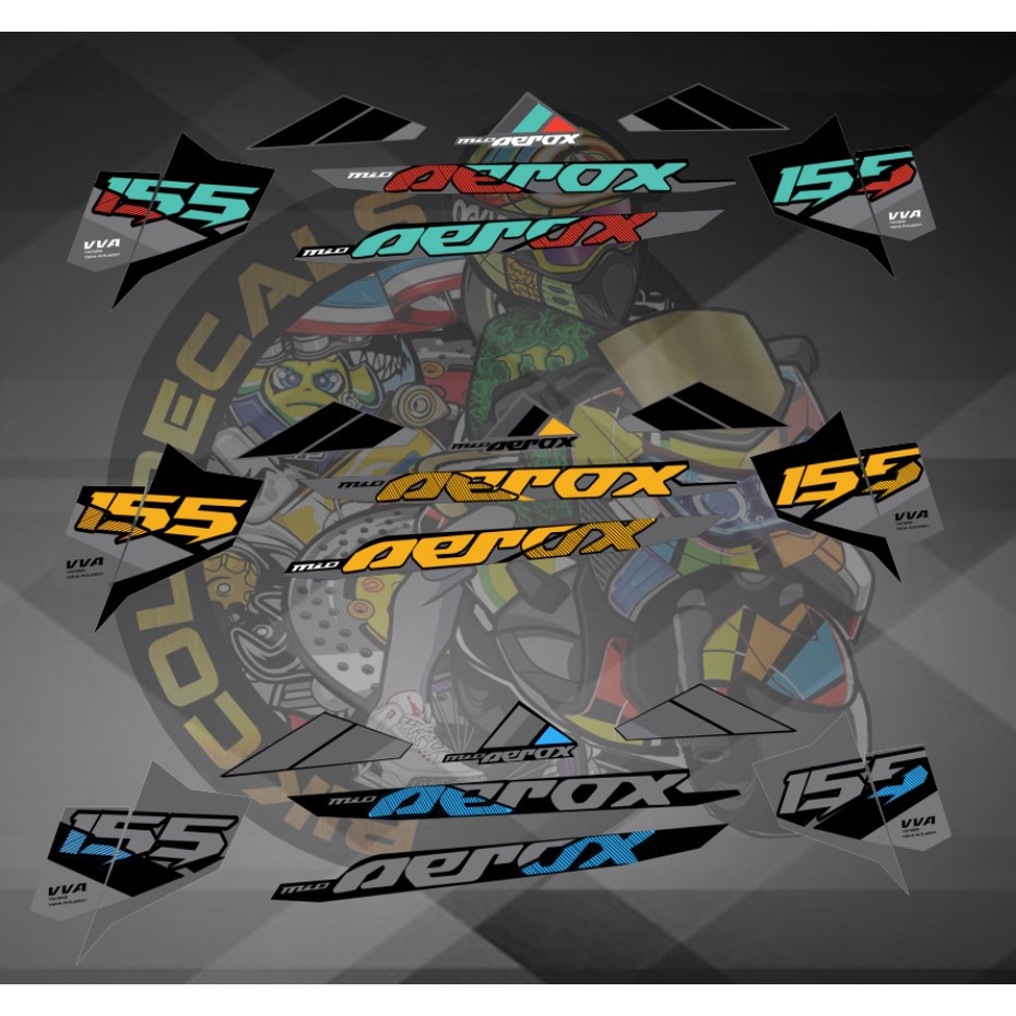 aerox v2 stock decals 2 bikcol decals | Shopee Philippines