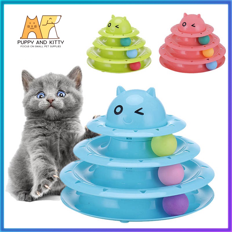 Cat Intellectual Track Tower Toys Furniture Cats Turntable Tower Funny ...