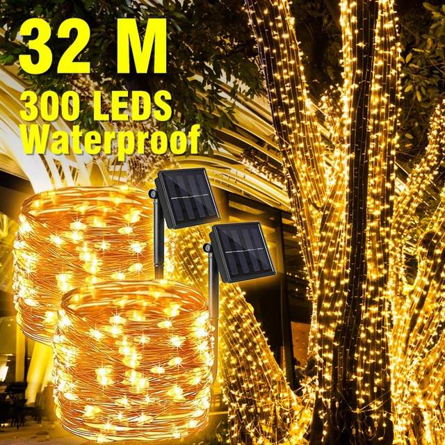 50LED/200LED/300LED Home Garden Christmas Party Decor Solar Fairy ...