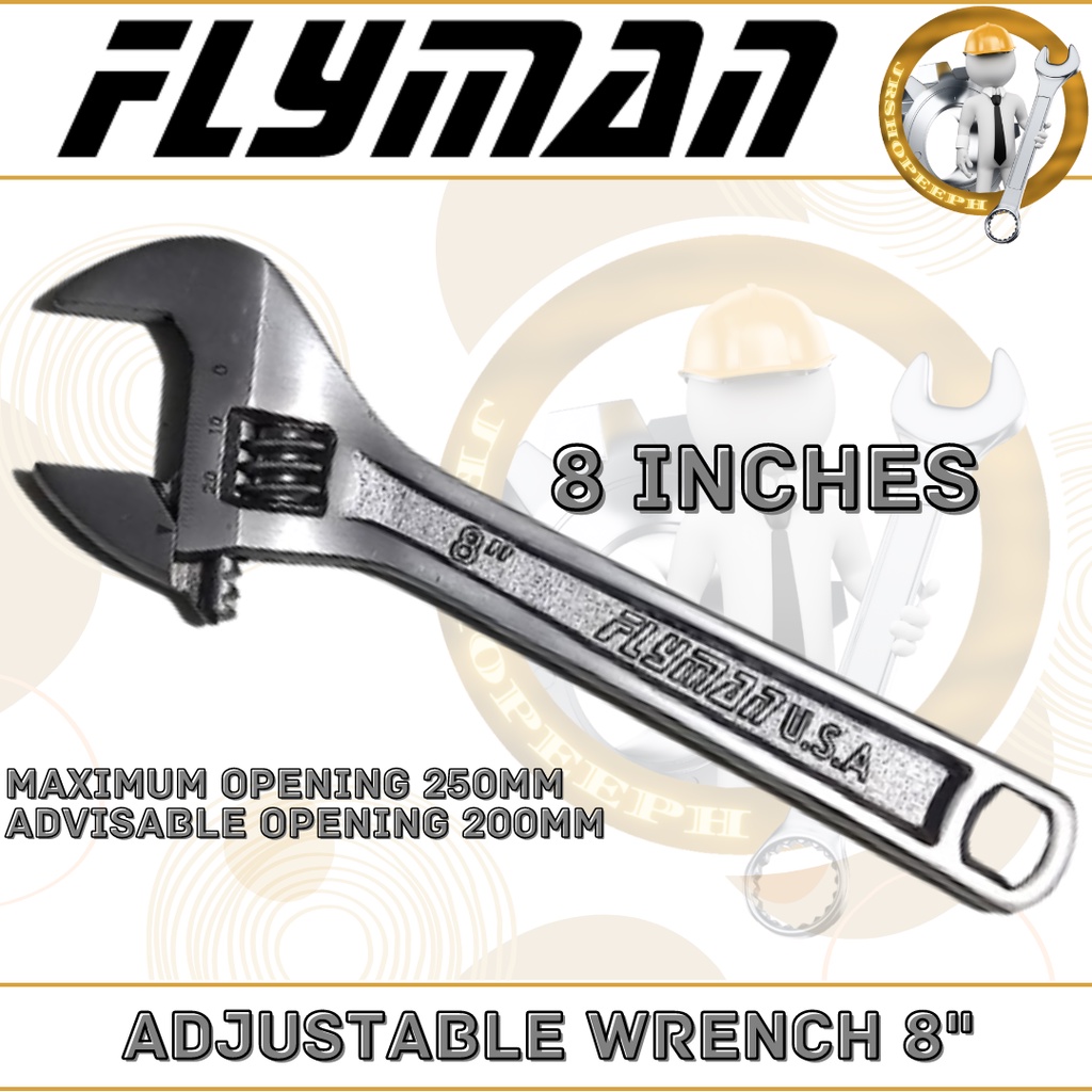 Jrshopeeph Flyman Adjustable Wrench 8" Yabe Katala Chrome Vanadium ...