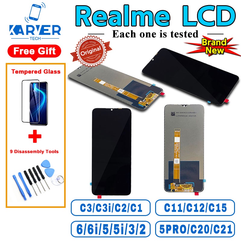 Original REALME LCD FOR REALME C15 C12 C11 2021 C20 C21 C3 C2 6i 6 5 Pro 5i 3 LCD Screen ...