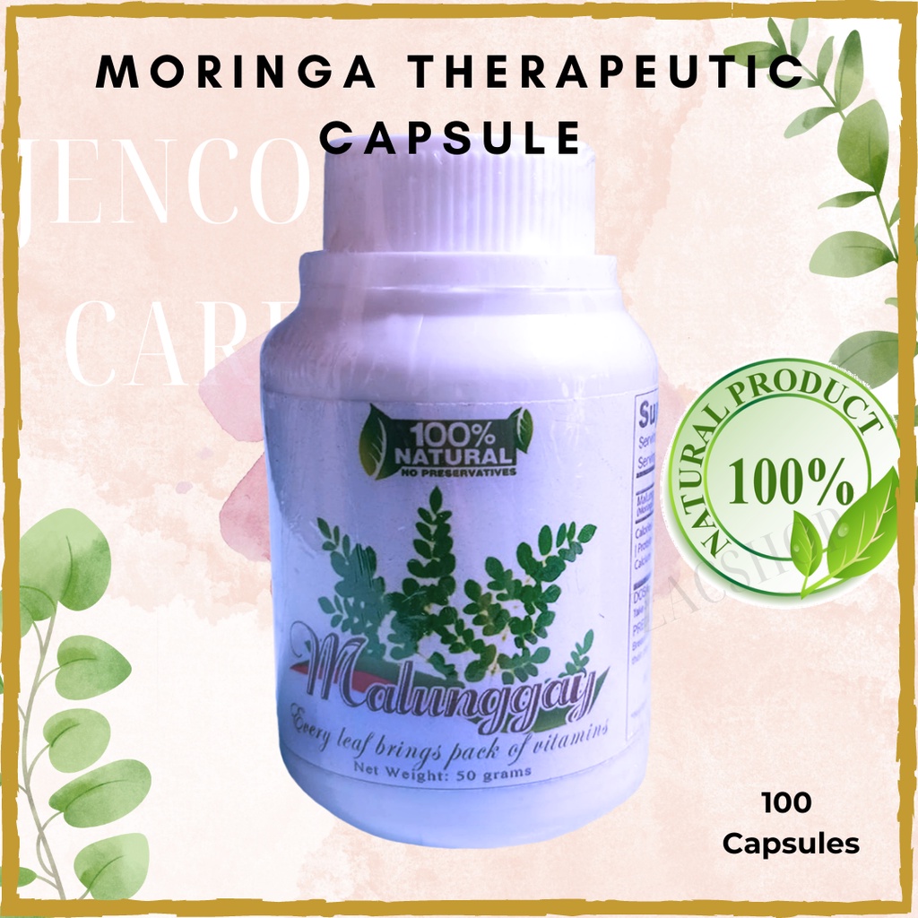 Moringa o Malunggay Capsule 100 Caps Para sa may bukol sa lalamunan ...