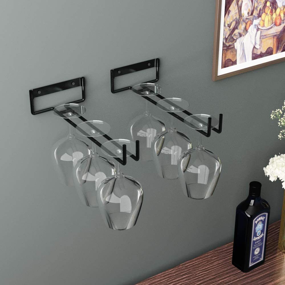 Yo-Fun Metal Wine Glass Rack Holder Stemware Iron Hanging Rack Goblet ...