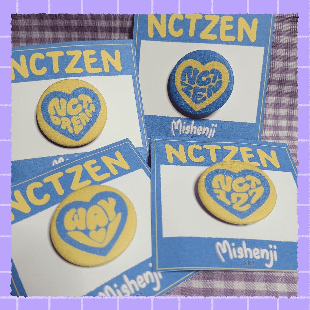 NCT DREAM, NCT 127, WayV, NCTzen Yellow and Blue Glitter 32mm Button ...