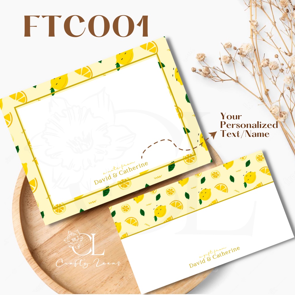 Fruity Collection (Batch1) - Personalized / Customized Notecard / Gift ...