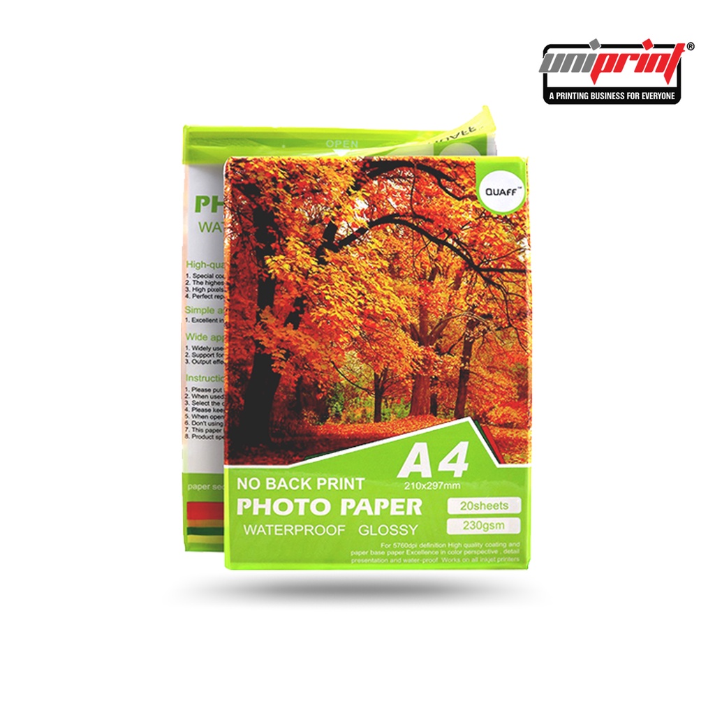 QUAFF Photo Paper A4 Size 180gsm, 230gsm, 115gsm (20 Sheets/Pack of ...