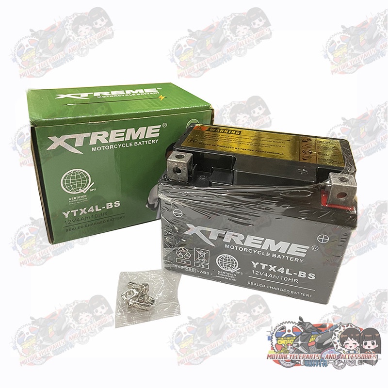 LJ Motorcycle xtreme battery 4l xrm / wave / mio i 125(YTX4L-BS ...