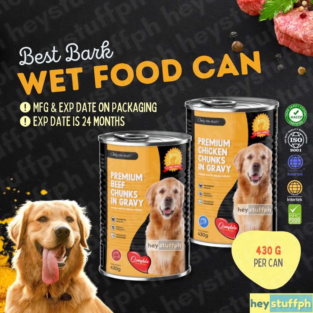 BEST BARK Wet Food Can - 430g x 6 Cans Bundle, Chunks In Gravy for Dogs ...