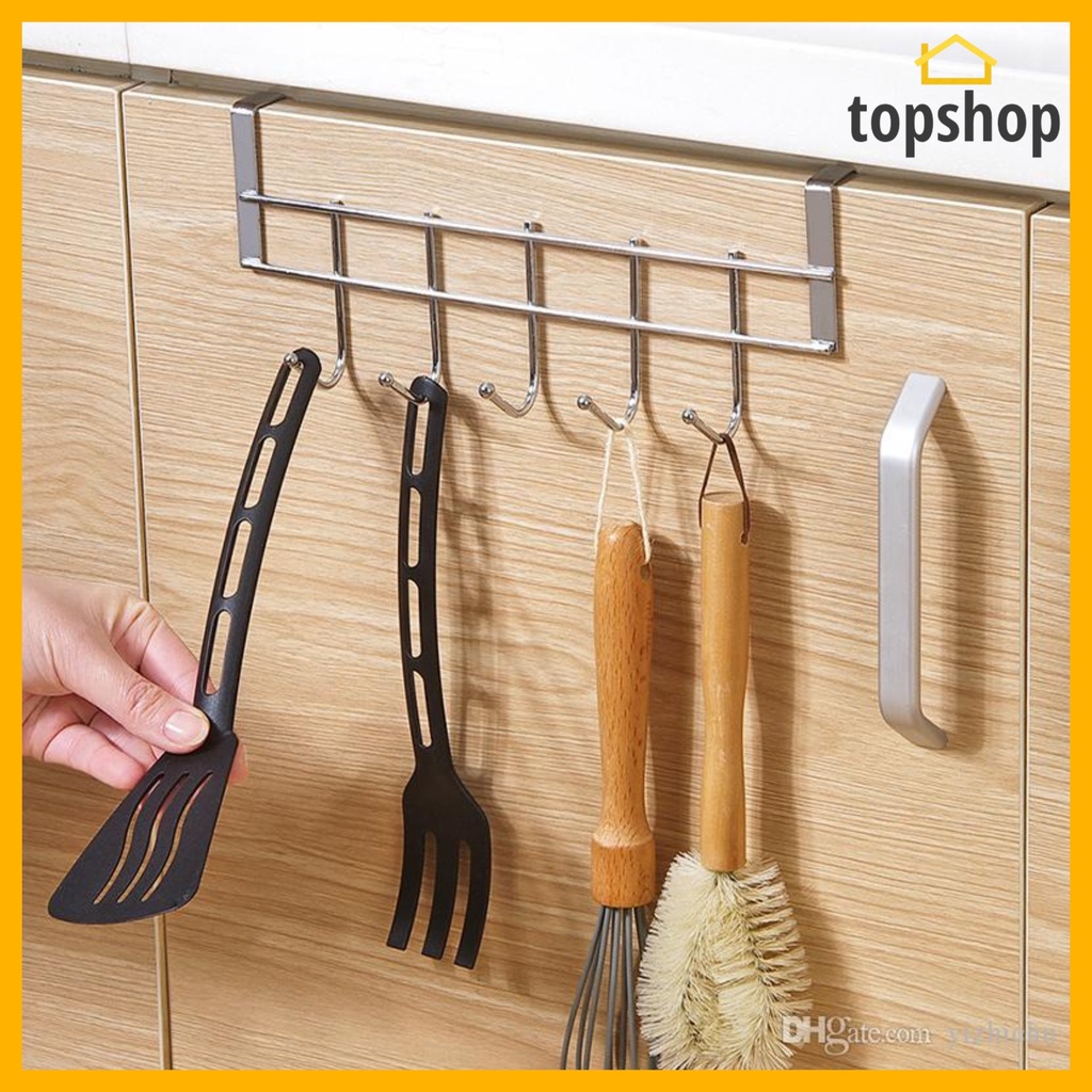 TOPSHOP 5 Hooks Stainless Steel Cabinet Door Back Hook Coat Towel ...