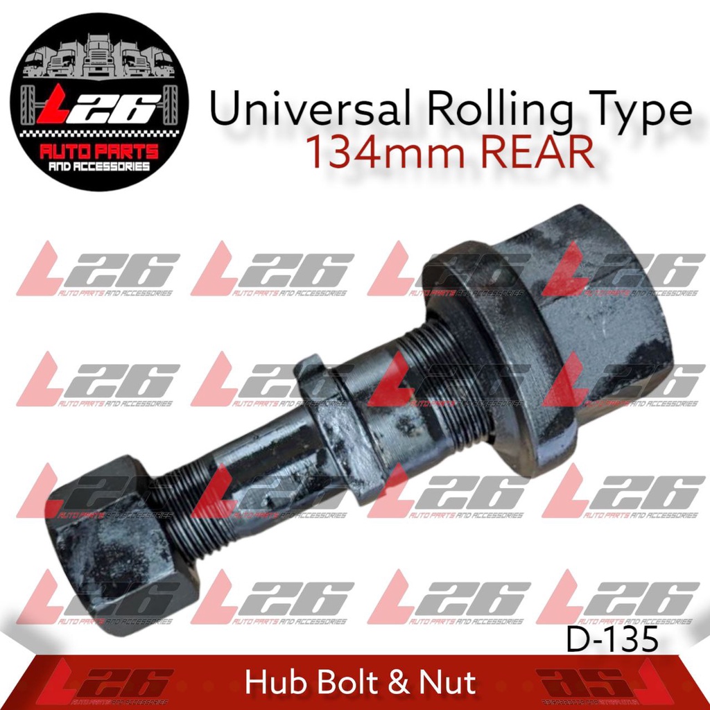 Universal Rolling Type HUB BOLT WITH NUT REAR D-135 134mm | Shopee ...