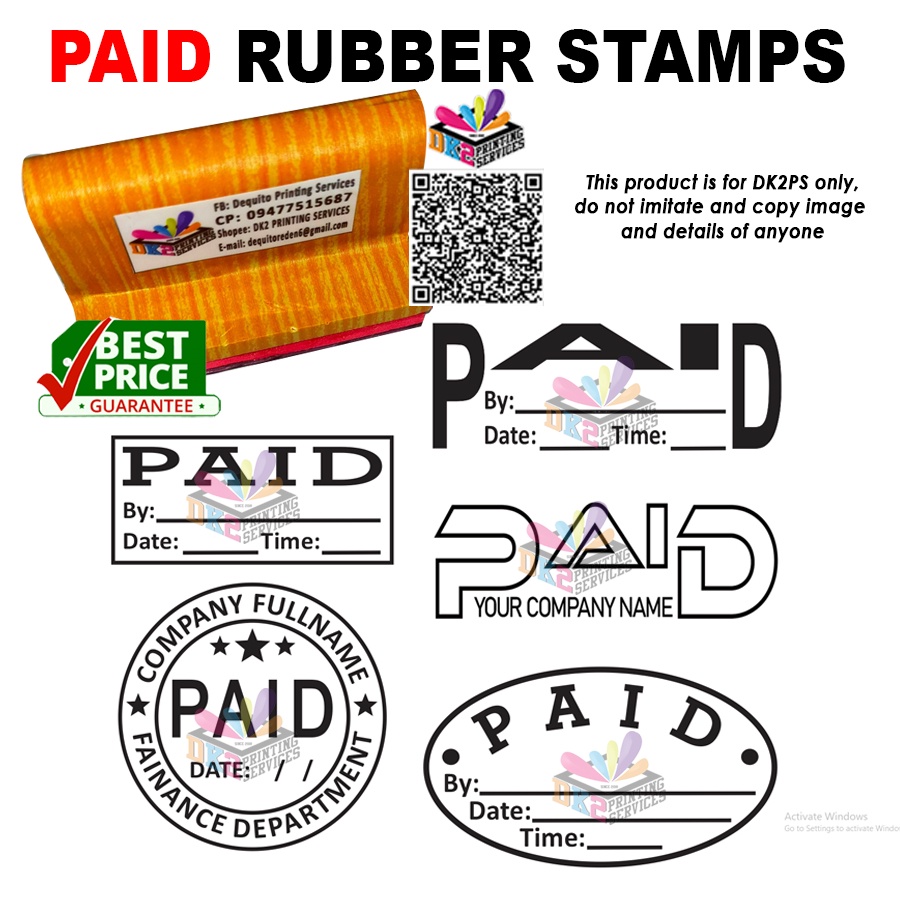 PAID CUSTOMIZED RUBBER STAMP ( OTHER LAYOUT DESIGN) | Shopee Philippines