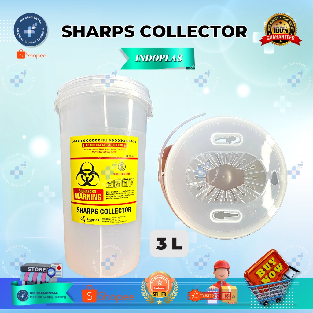 Sharps Collector INDOPLAS (3 Liters) | Shopee Philippines