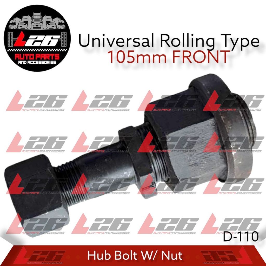 Universal Rolling Type HUB BOLT W/ NUT FRONT D-110 105mm | Shopee ...