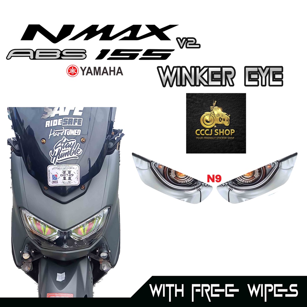 WINKER EYE FOR YAMAHA NMAX V2/ TRANSPARENT/ TRANSLUCENT VINYL LAMINATED ...