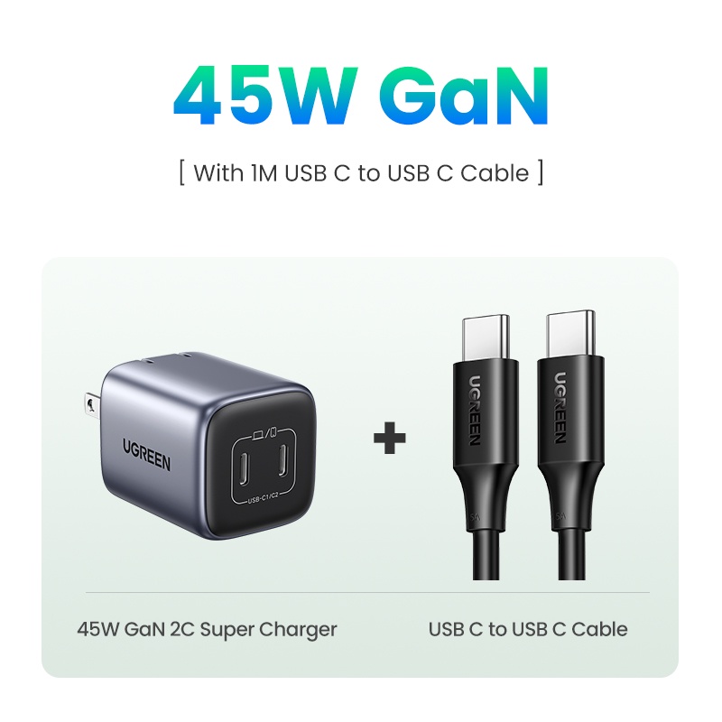 UGREEN GaN 45W USB C Charger PD QC 3.0 Fast Charger Quick Charger For ...