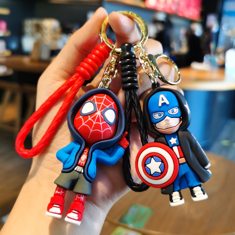 Captain America, Spider-Man, Iron Man, The Avengers, cartoon PVC key ...
