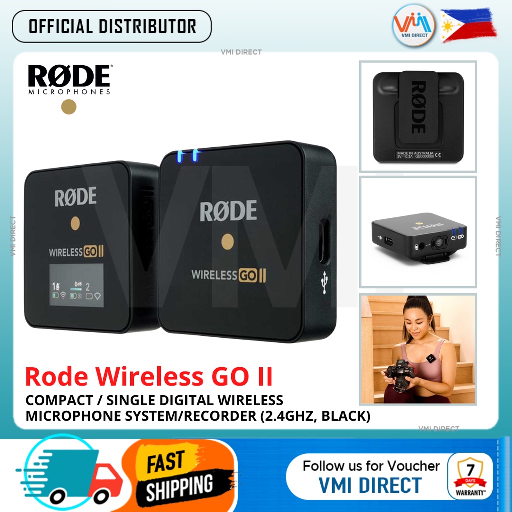 Rode Wireless GO II Compact / Single Digital Wireless Microphone System ...