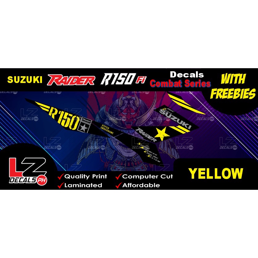Suzuki Raider R150 Fi Combat Series Decals / Stickers with freebies ...