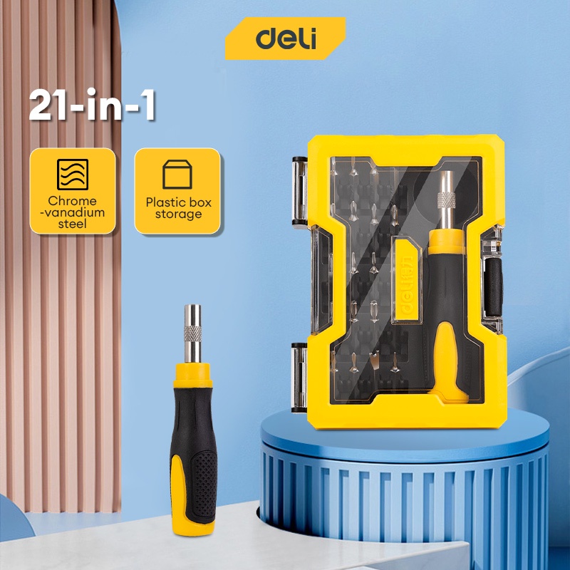 Deli 21-IN-1 Precision Screw Driver Set Screwdriver Set Hand Tools Repair Screwdriver DL1021D ...