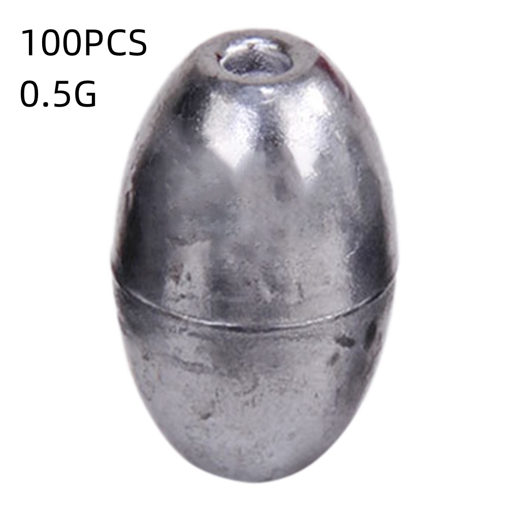 100pcs Olive Shape Fishing Lead Weight Sinker Fall Additional Weight ...